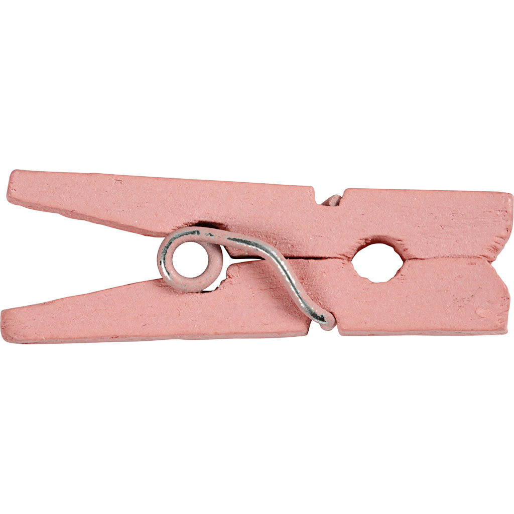 Houten mini wasknijpers roze 25x3mm 36 stuks - creaknutselen.nl