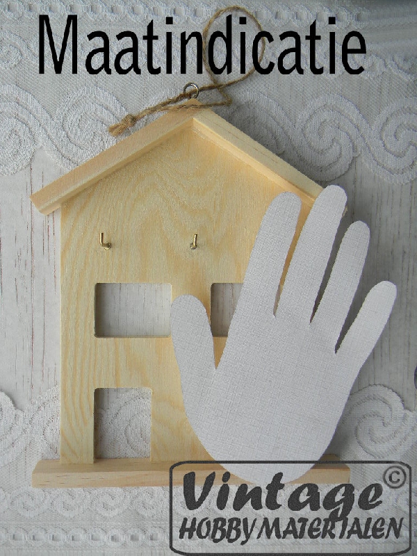 Houten sleutel rekje huisje 30x22cm - 1 stuk - creaknutselen.nl