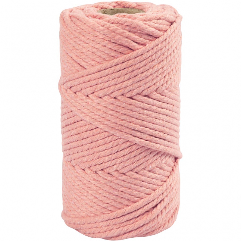 Macrame touw 4mm roze 55 meter - creaknutselen.nl